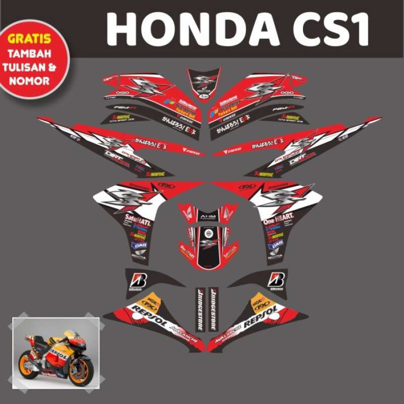 Promo Sticker Striping Decal Stiker Custom Kustom Motor Honda Cs1 Full ...
