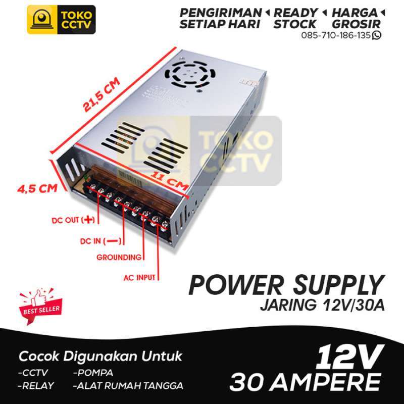 Jual Power Supply 30A Jaring Adaptor Switching 12Volt 30Amper Psu 30A 12V di Seller CV RAMADHANI ...