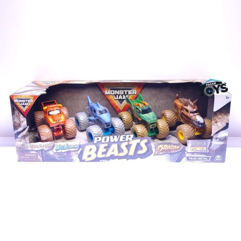Jual Monster Jam Power Beasts 4 Pack True Metal di Seller enzo store ...