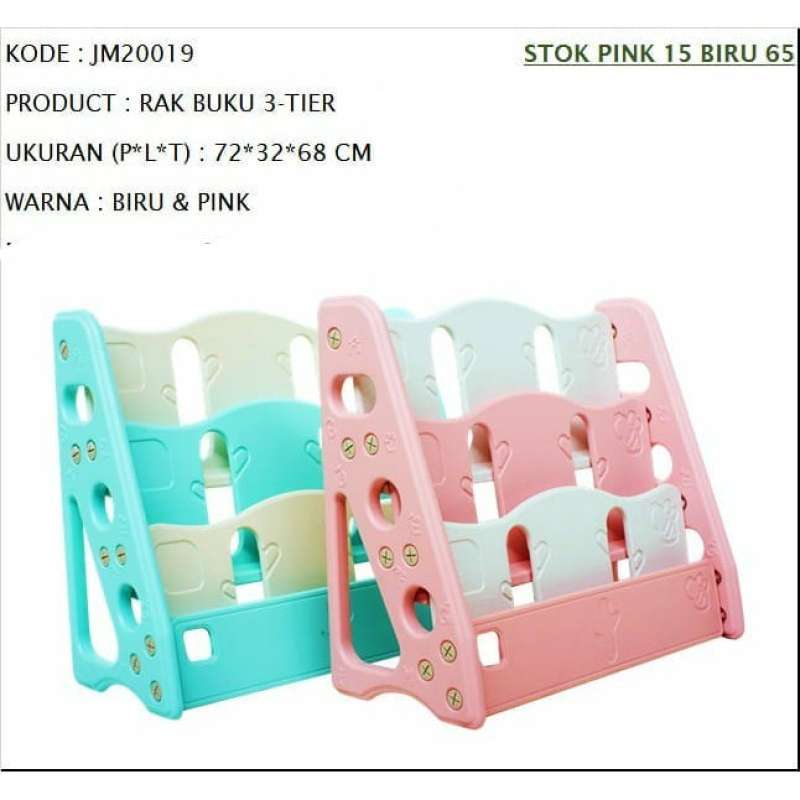 Promo Rak buku edu bookshelf anak laci storage box 3 tingkat drawer ...