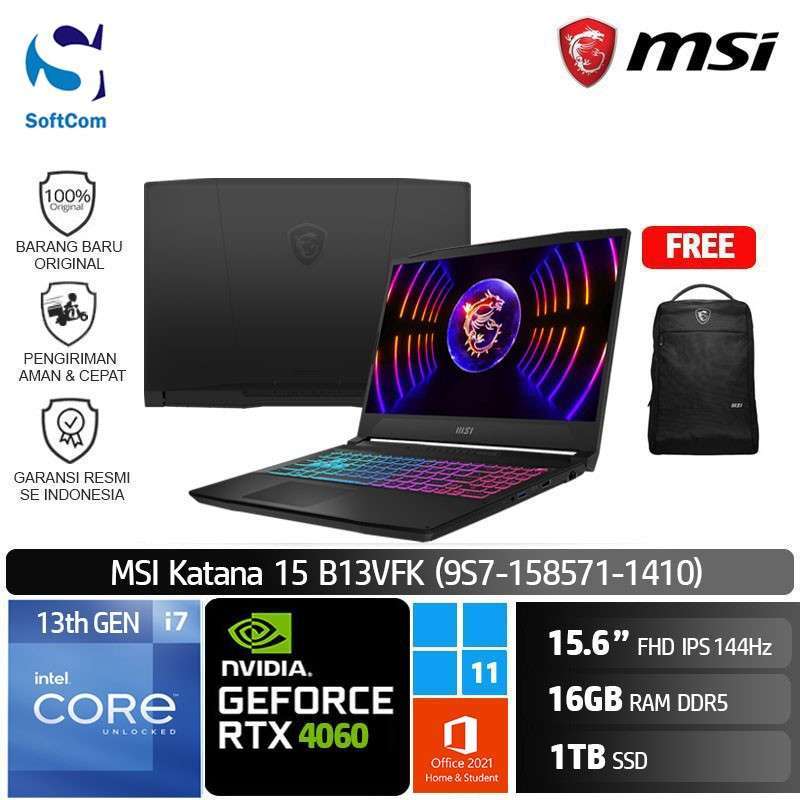 Promo Msi Katana 15 B13vfk 1410 Laptop Gaming [core I7-13620h/16gb/1tb ...