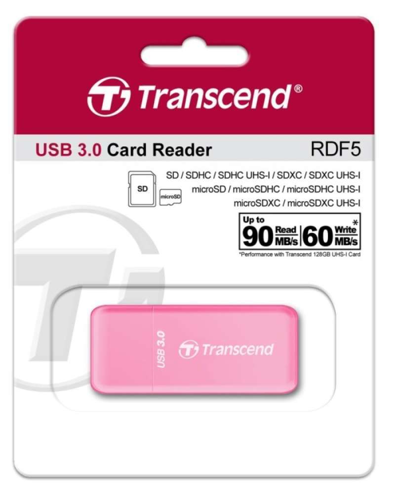 Promo Transcend Card Reader RDF5 - SD, microSD USB 3.0 / USB 3.1 - PINK ...