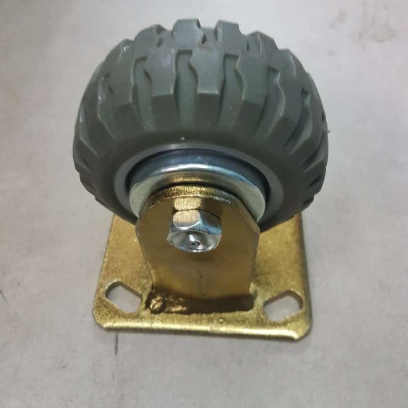 Promo Roda Pu 4 (kaki Mati) With Tyre Veins Ball Bearing Ranger Germany ...