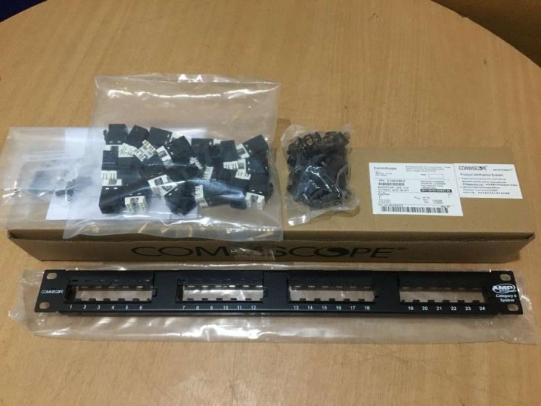 Promo Amp Patch Panel Cat6 24 Port Amp / Commscope 24port Cat6 Loaded ...