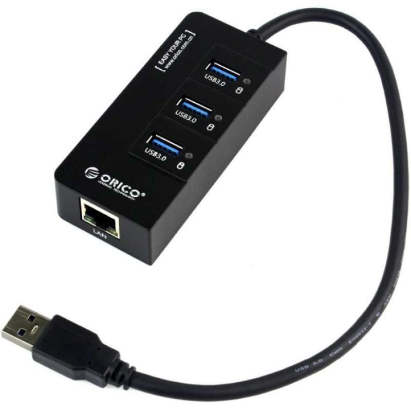 Promo Orico Hr01-U3 3 Port Usb Hub + Gigabit Lan Ethernet Adapter ...