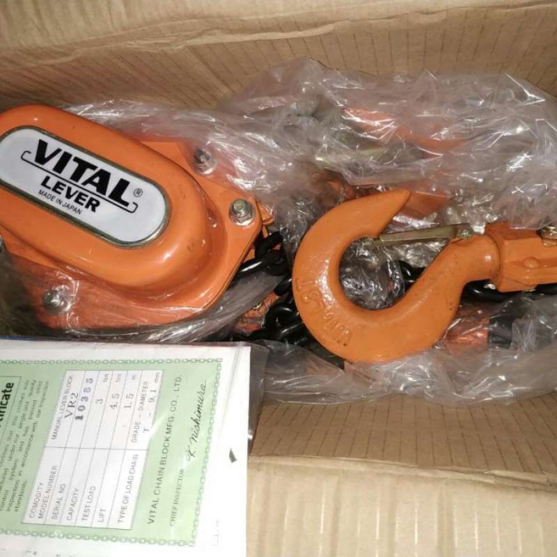 Promo VITAL LEVER CHAIN HOIST BLOCK KAPASITAS 3.2 TON x 1.5 Meter VITAL ...
