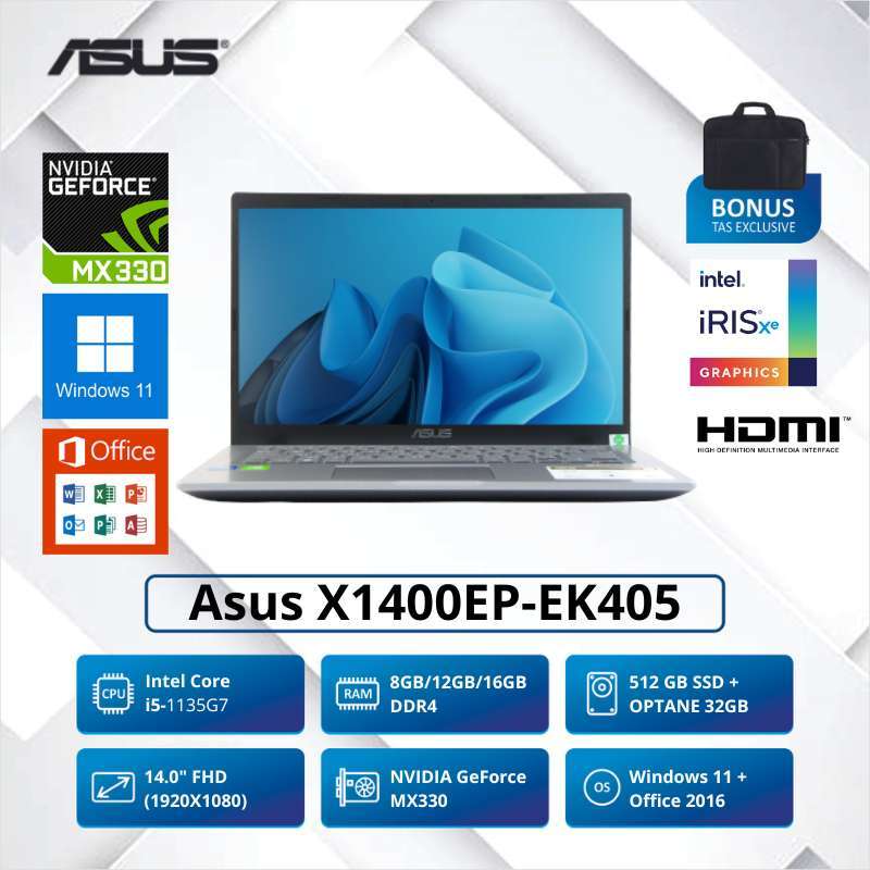 Jual Laptop Desain Asus X1400ep-ek405 Intel Core I5-1135g7 16gb Ssd 512gb + Optane 32gb Nvidia ...
