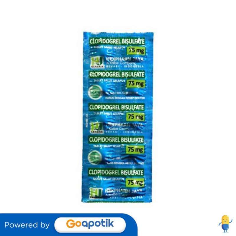 Jual CLOPIDOGREL BISULFATE HEXPHARM 75 MG STRIP 10 TABLET di Seller ...