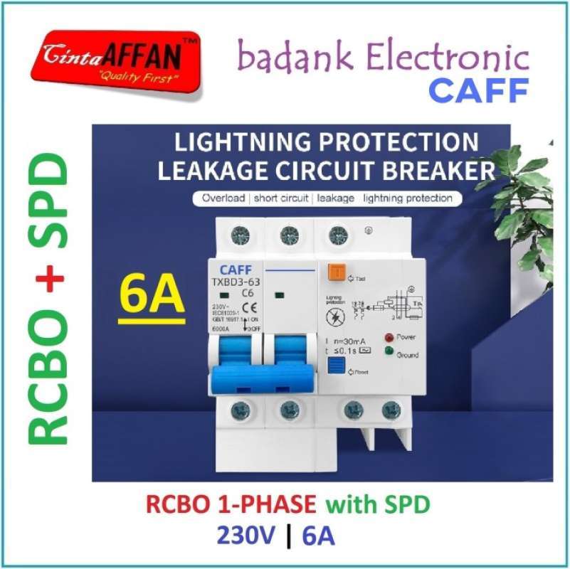 Promo Integrated RCBO SPD 230V 6A Lightning Protection Residual Leakage ...