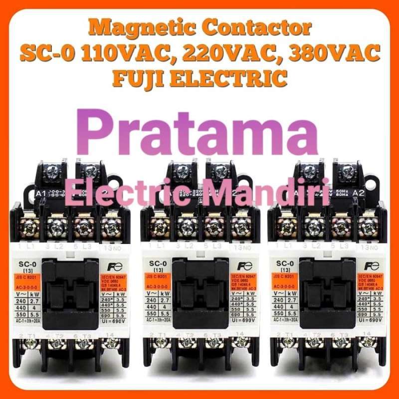 Promo Fuji Electric Magnetic Contactor Kontaktor Sc-0 110vac 220vac ...