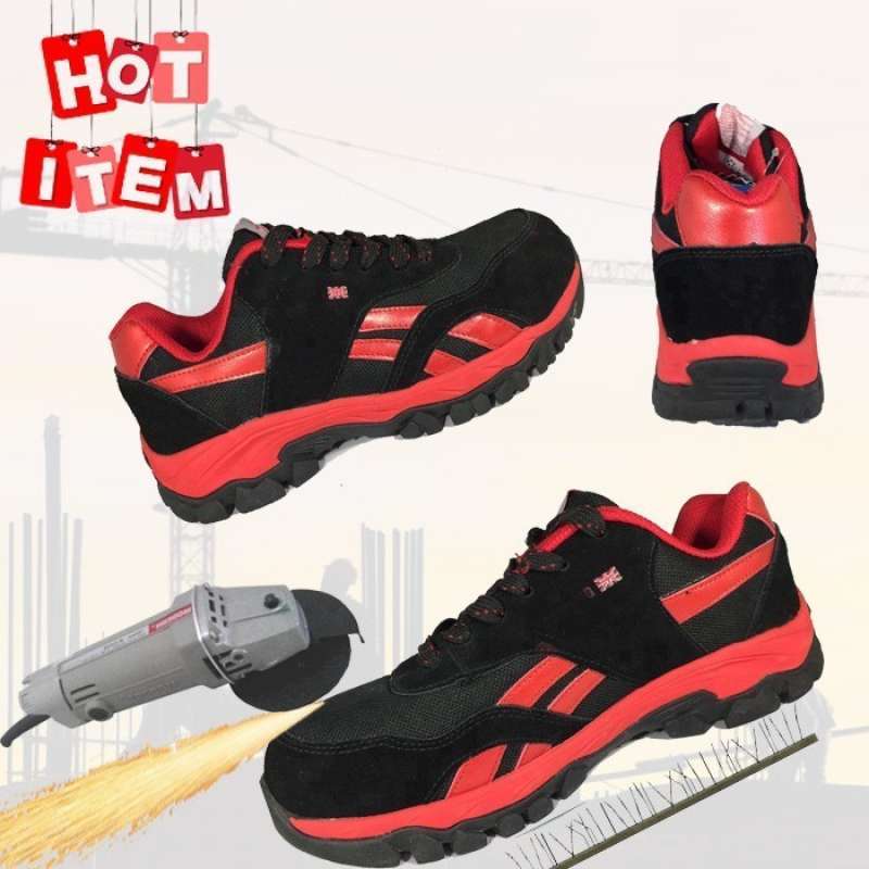 Jual Sepatu safety anti paku ujung besi aolang jari merah snaeaker ...