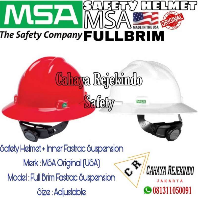 Jual Safety Helmet Msa Full Brim Original(usa)inner Fastrac (non Tali Dagu) Di Seller Prima ...