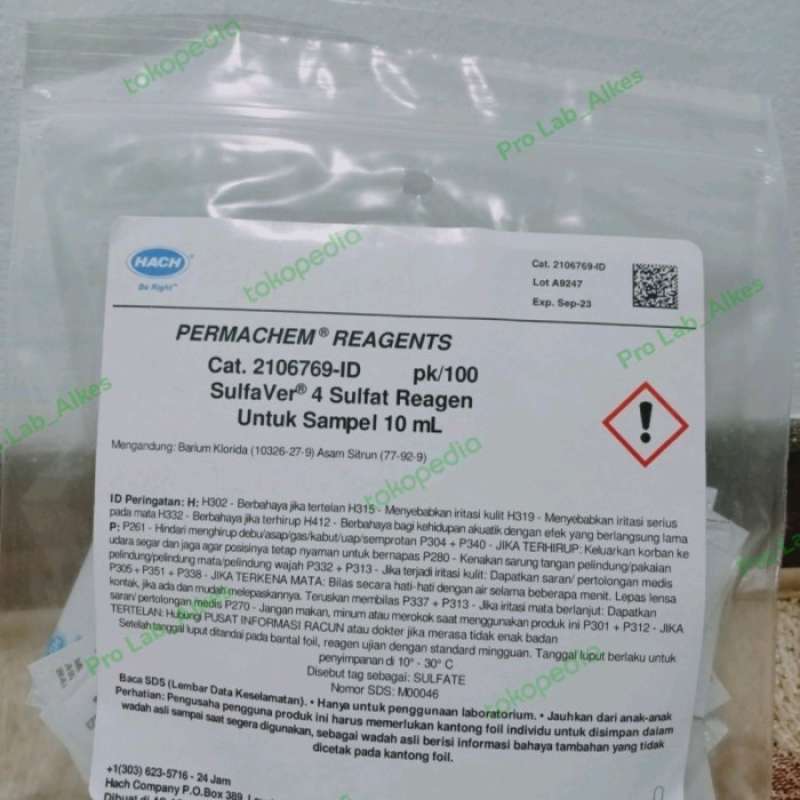 Promo Hach 2106769 SulfaVer 4 Sulfate Reagent Powder 10ml / Hach 21067 ...