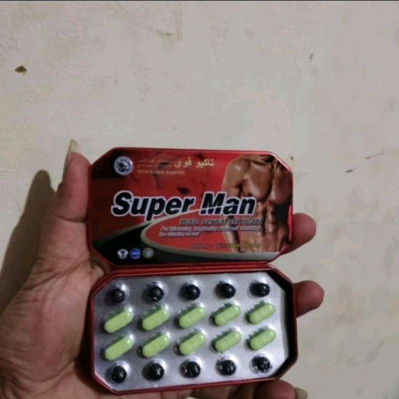Jual Obat Male Sexual Stimulant SuperMan Super Man 1 Kaleng 10 Tablet ...