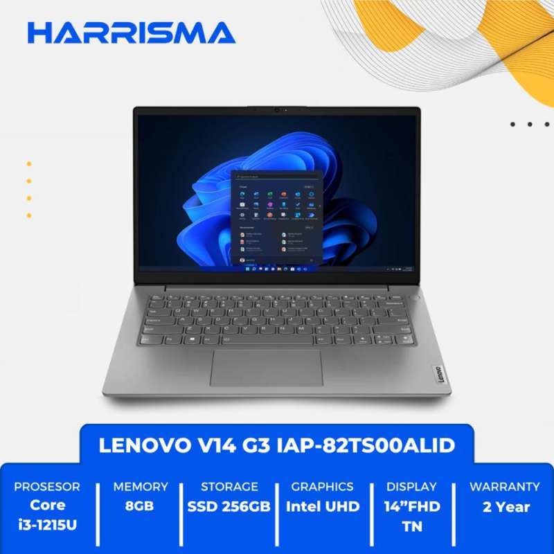 Jual LENOVO V14 G3 IAP-82TS00ALID [UP] i3-1215U/8GB/SSD 512GB/14”FHD TN/Win 11+OHS Black di ...