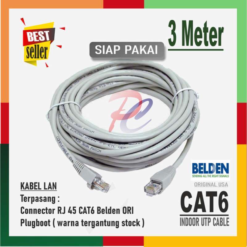 Promo Kabel Lan 3 Meter Cat 6 Indoor Kabel Utp Belden Cat6 3m Original Diskon 23% Di Seller ...