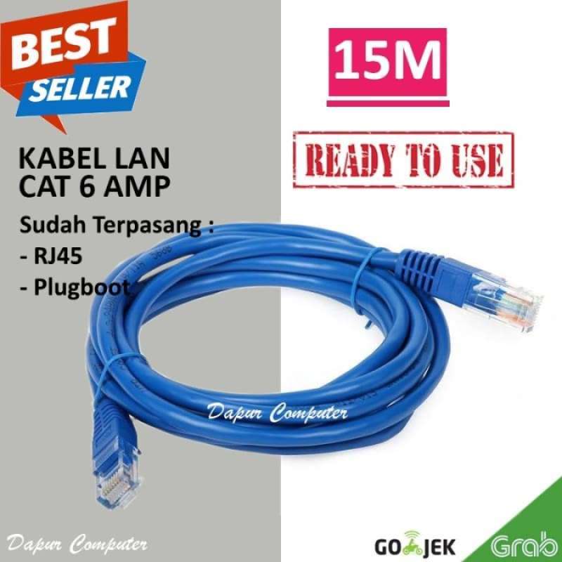 Promo Kabel Utp Commscope Cat6 Amp 15 Meter Terpasang Rj45 Dan Plugboot ...
