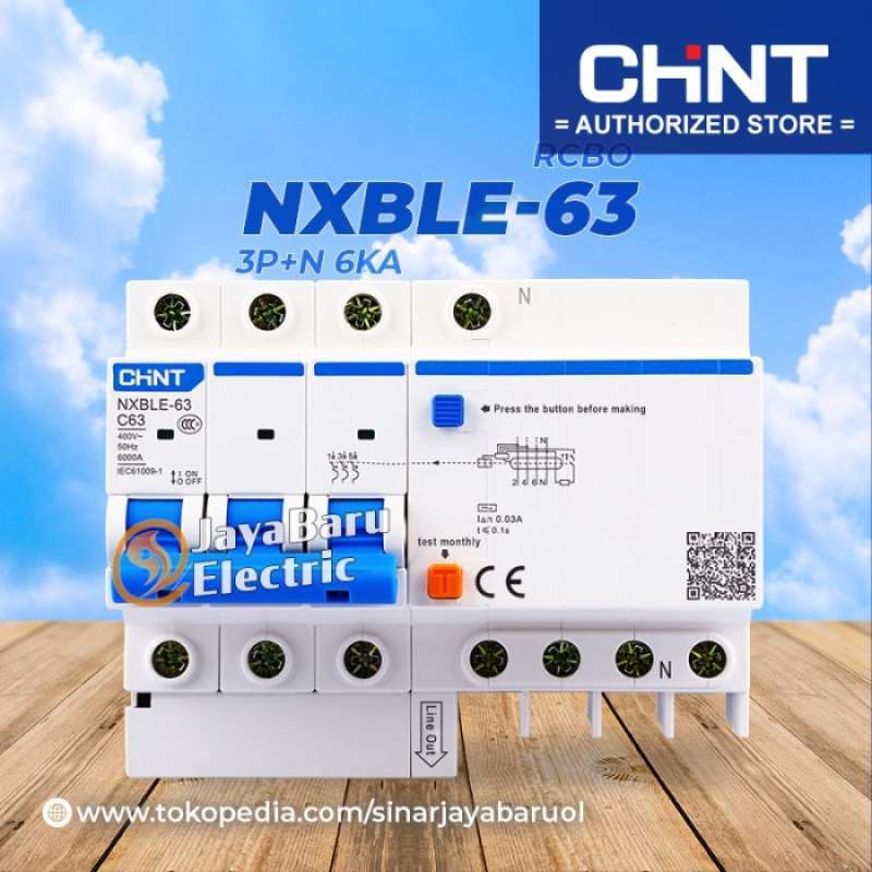 Promo RCCB ELCB RCBO Chint NXBLE-63 NXBLE63 3P+N 40A 50A 63A Diskon 23% di Seller Maslika Store ...
