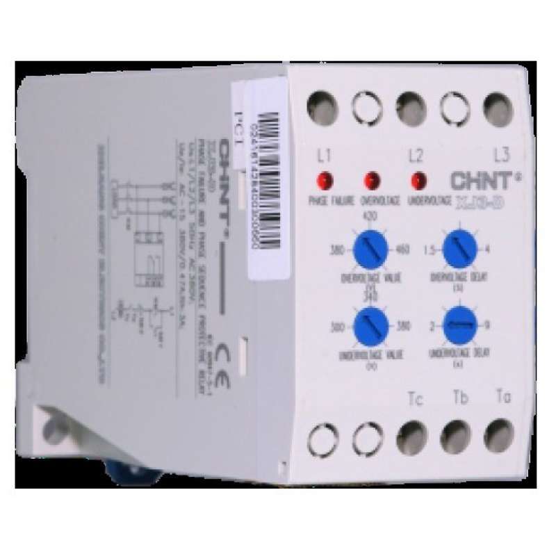 Promo Chint XJ3-D Phase Failure Relay Over / Under Voltage Protector ...