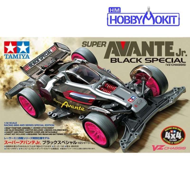 Jual Tamiya 95648 1/32 Mini 4WD Super Avante Jr. Black Special (VZ ...