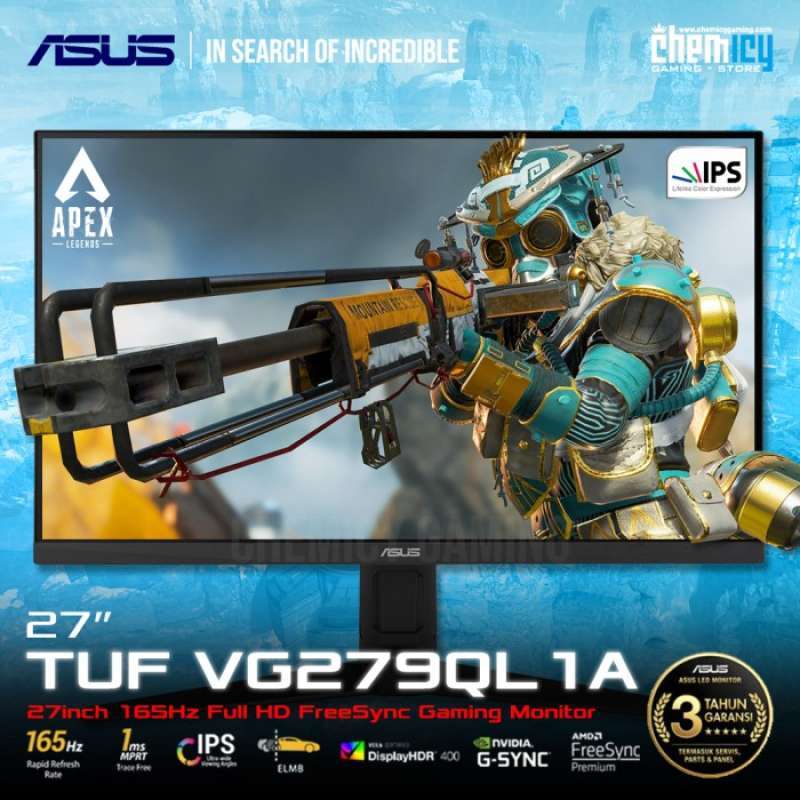 Promo ASUS TUF VG279QL1A 27inch 165Hz Full HD FreeSync Gaming Monitor ...