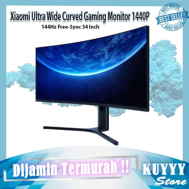Promo Xiaomi Ultra Wide Curved Gaming Monitor 1440P 144Hz Free-Sync 34 ...
