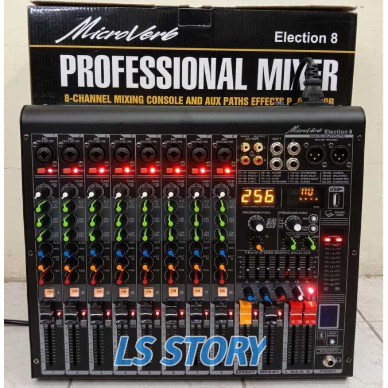 Promo Microverb Mixer Election 8 Original - 8 Channel Bluetooth USB ...