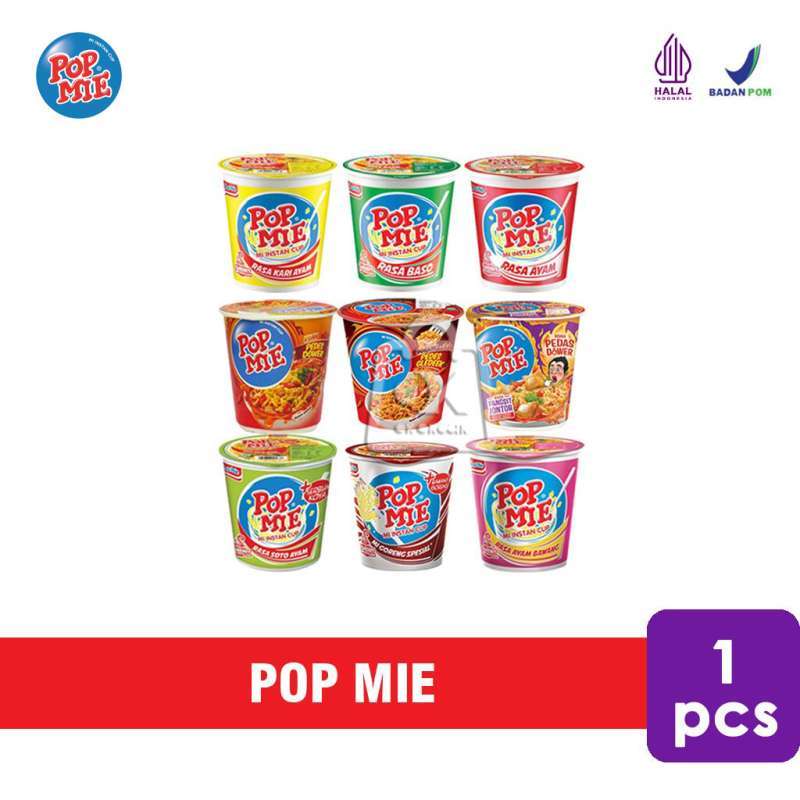 Promo Mie Instan Cup Pop Mie Kuah Goreng All Varian (1 Pcs) Diskon 18% ...