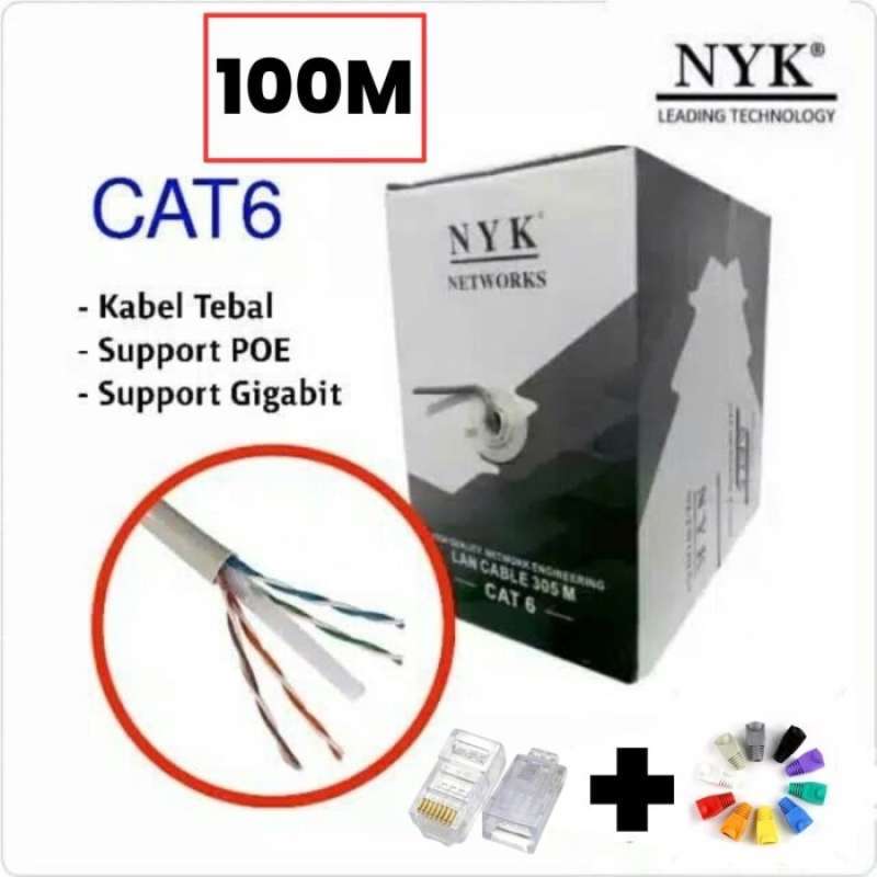 Promo Kabel UTP LAN cat 6 NYK 100 METER Diskon 23% di Seller Indah Purnama Tech - Tegal Alur ...