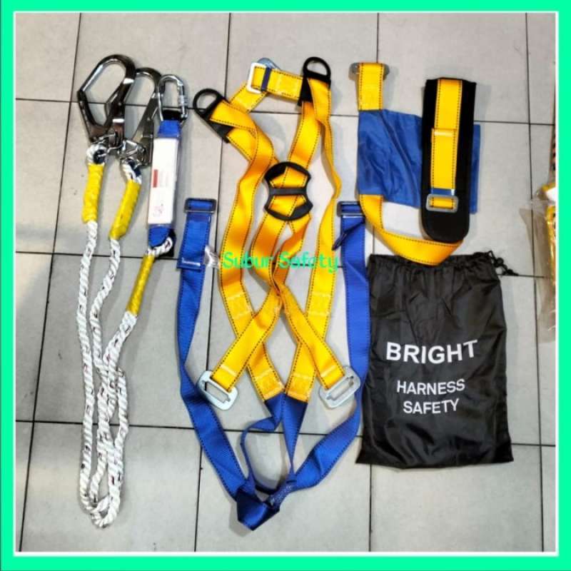 Promo Body Harness With Double Lanyard Absorber Bright Diskon 23% Di ...