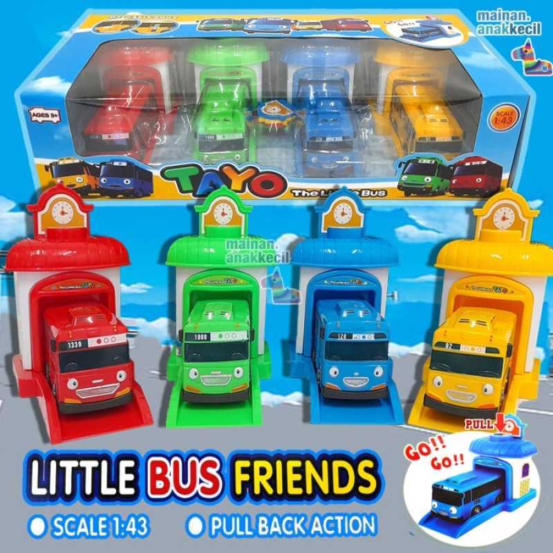Jual Mainan Anak Mobil Tayo Garasi 4Pcs Mainan Bus Tayo Garasi di ...
