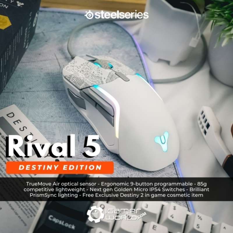 Promo Steelseries Rival 5 Destiny Edition Fps/moba Ergonomic Gaming ...