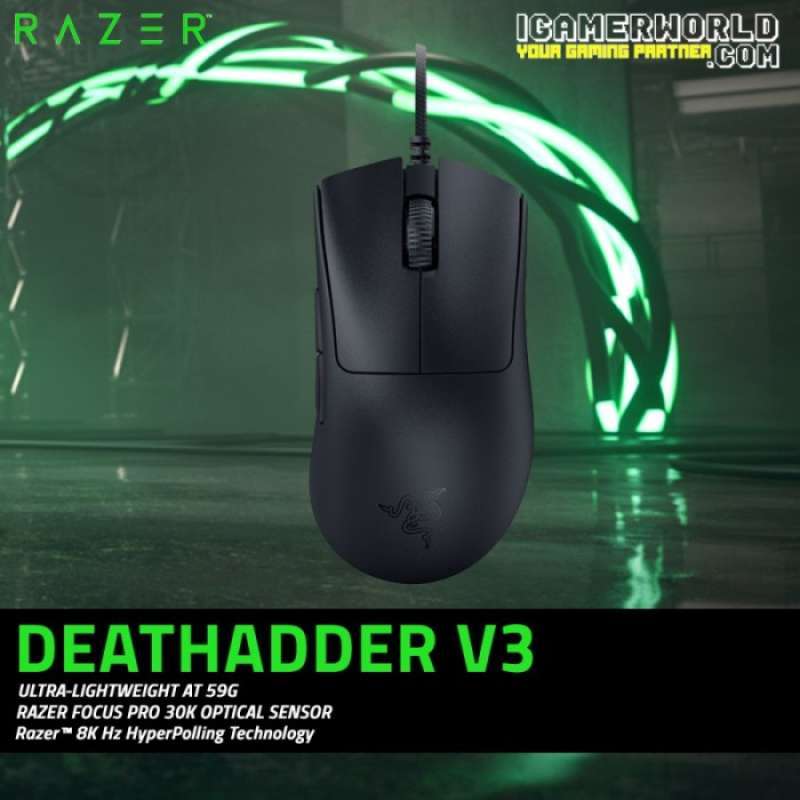 Promo Razer Deathadder V3 Ultra-Lightweight Ergonomic Wired Gaming ...