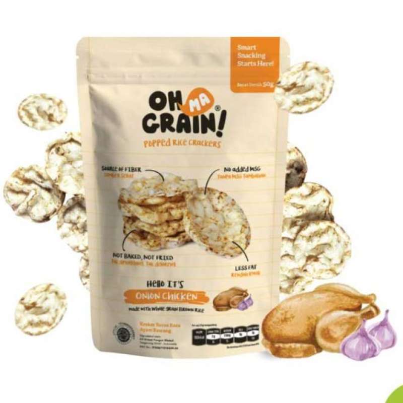 Jual Oh Ma Grain! - Popped Rice Crackers Onion Chicken - Snack Sehat Di ...