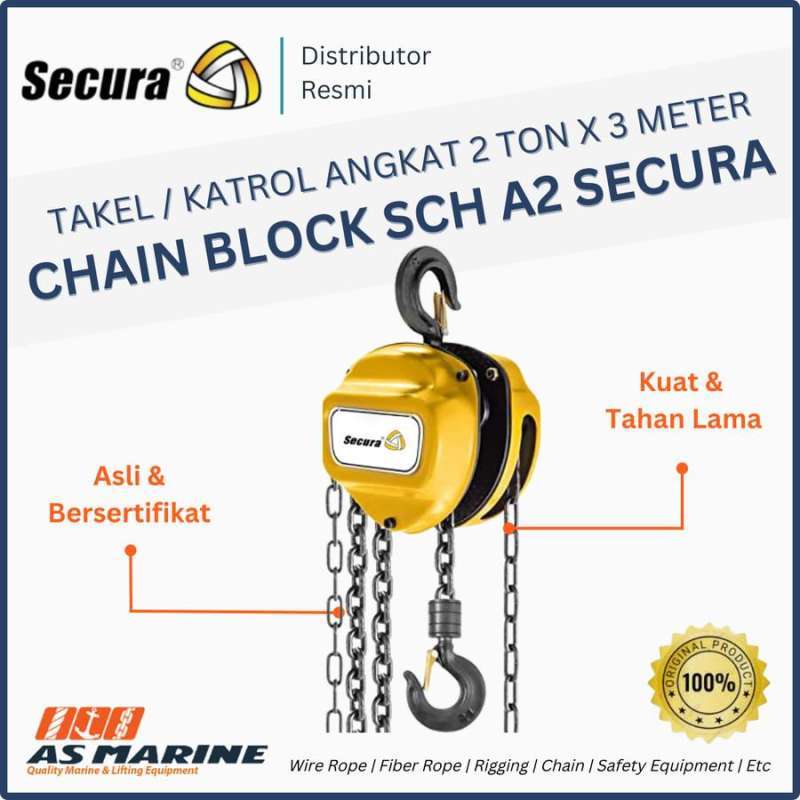 Jual Chain Block / Takel / Katrol Angkat Sch A2 2 Ton X 3 Meter Secura ...
