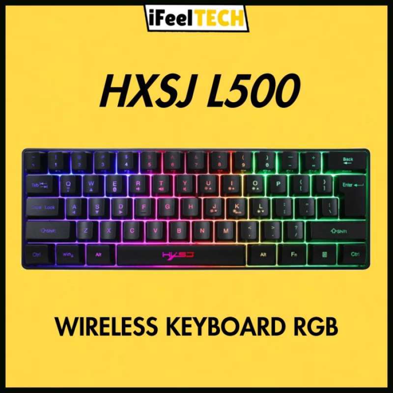 Promo HXSJ L500 WIRELESS KEYBOARD BLUETOOTH AND DONGLE 2.4G WIRELESS ...