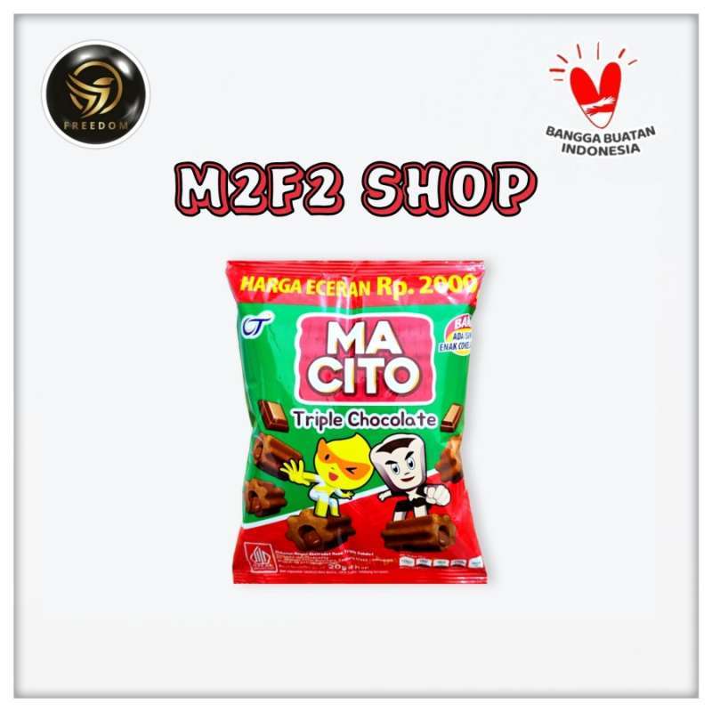 Jual Snack MACITO Rasa Triple Chocolate | Cokelat - 20 gr (Kemasan 10 ...
