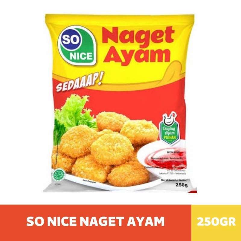 Promo So Nice Chicken Nugget 250gr & 1kg | Naget Ayam So Nice 1kg Frosen Food - - 500gr Diskon ...