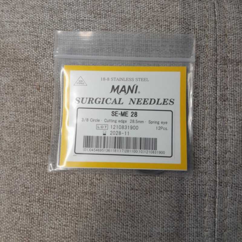 Jual Jarum Bedah Kulit Hecting Se Me 28 Original Mani Japan. Surgical ...