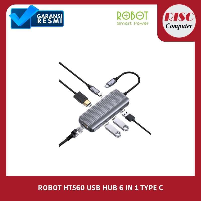 Jual Robot Ht560 6 In 1 Usb C Usb Hub Adapter Di Seller Risc Computer ...