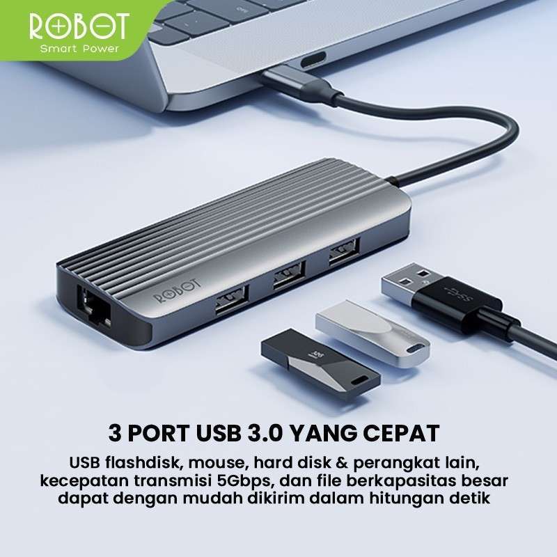 Jual Robot Ht560 6 In 1 Usb C Usb Hub Adapter Di Seller Risc Computer ...