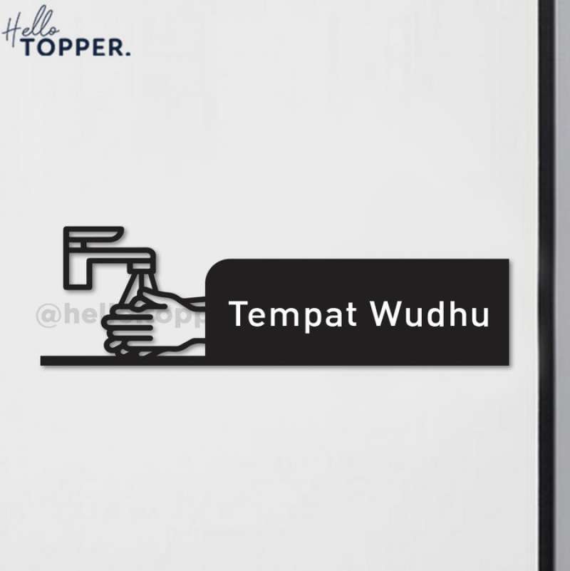 Promo Sign Akrilik Tempat Wudhu Hollow Uv Print Sign Board Diskon 5% Di Seller Tote Bags Windi ...