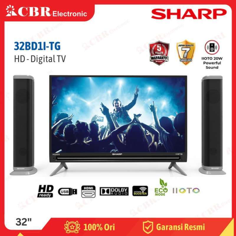 Jual TV SHARP 32inch LED 32BD1I-TG (HD-Digital TV) Grey -Batam di ...