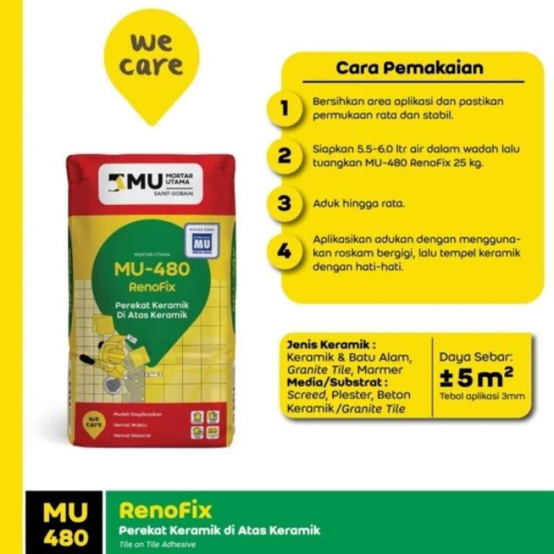 Jual Mortar Utama Mu 480 Perekat Keramik Diatas Keramik Renofix Mu480 ...