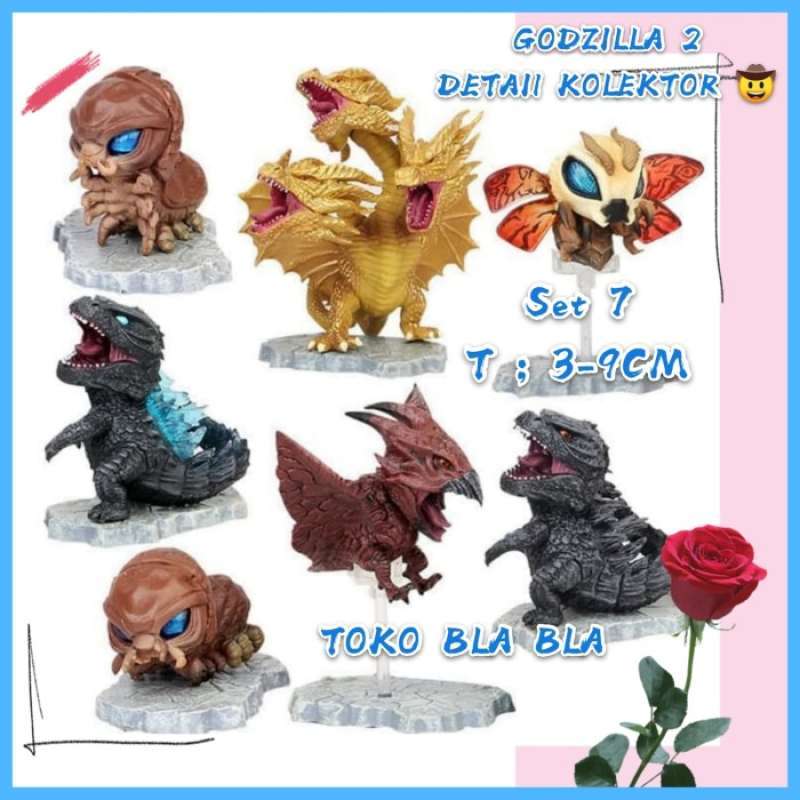 Promo Godzilla 2019 Ghidorah Rodan King Of The Monsters Chibi Set 7 ...