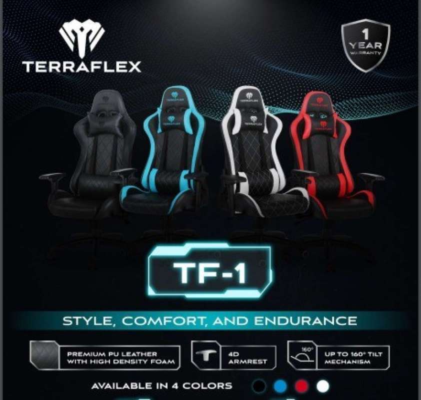 Jual Terraflex Tf-1 Gaming Chair Kursi- Tf1 Tf 1 - Black Red Di Seller ...