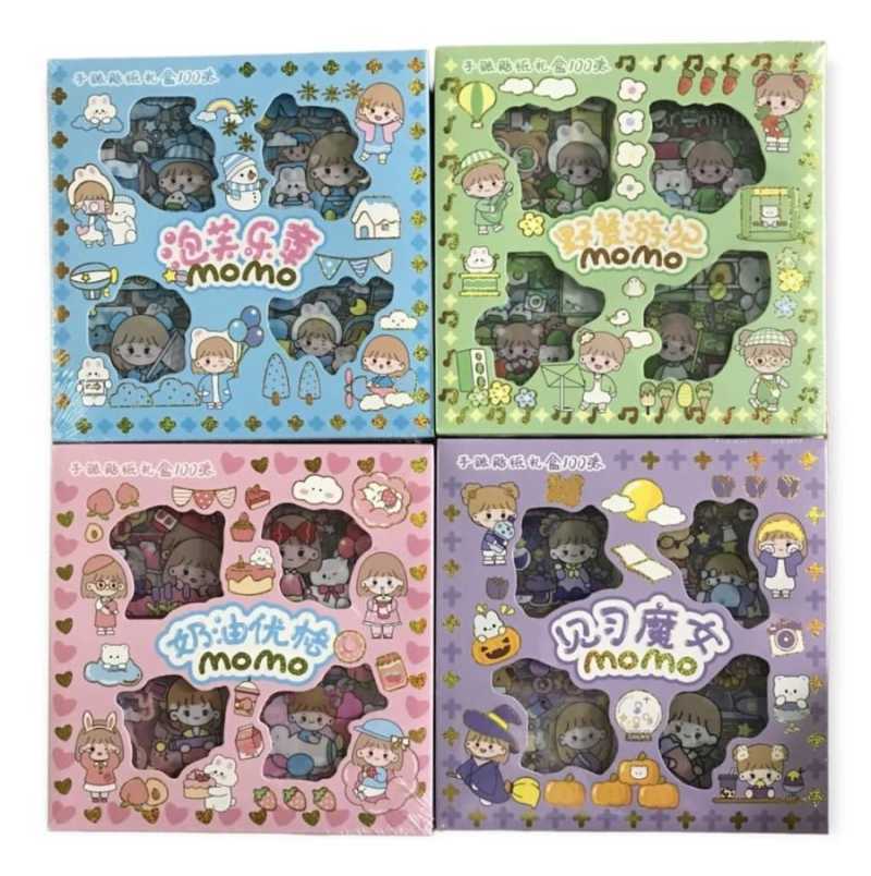 Jual Stiker Momo 2d 100 Lembar Stiker Motif Kartun Korea Lucu Anti Air ...