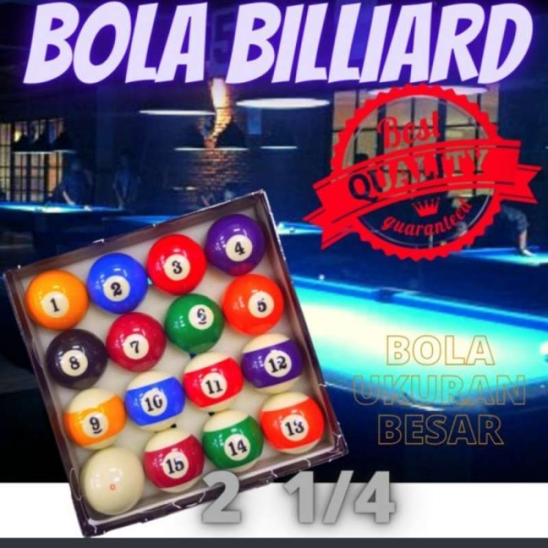 Jual Bola Billiard 2 1/4 Set Pool Ball Best Quality Original Ukuran ...
