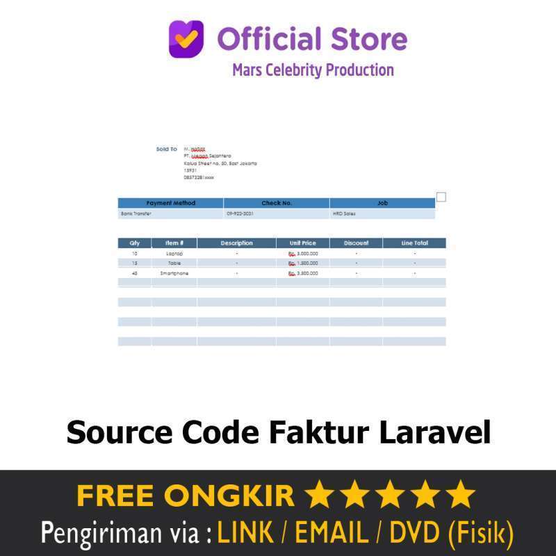 Jual Source Code Kwitansi Faktur Invoice Penjualan Bill Pembayaran Expenses & Finance Online Web ...