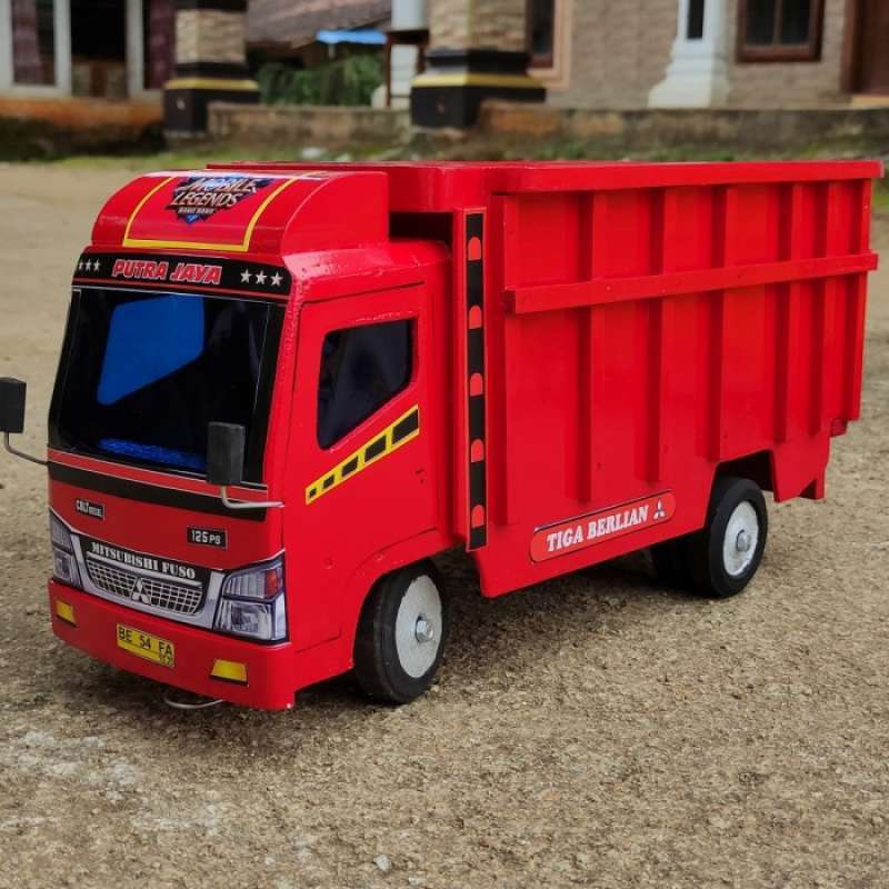 Promo Miniatur mobil truk oleng kayu mobilan mainan anak truck oleng ...